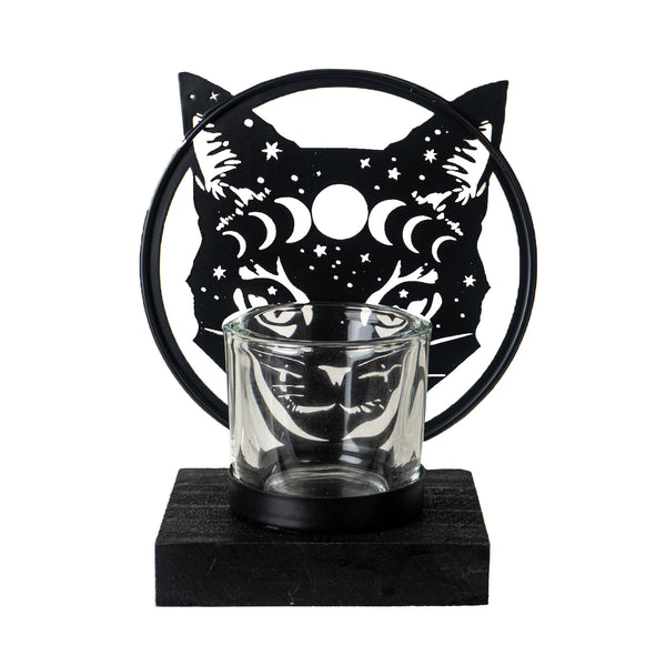 CELESTIAL CAT TEALIGHT HOLDER C/24 – Summit Collection Gifts
