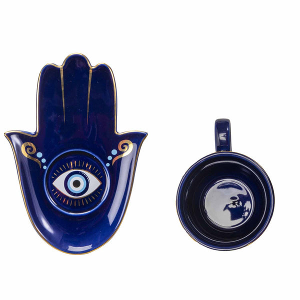 EVIL EYE CUP AND SAUCER BLUE C/36 – Summit Collection Gifts