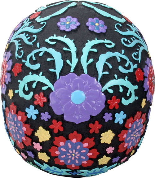 COLORED FLORAL SKULL BLACK, C/8 – Summit Collection Gifts